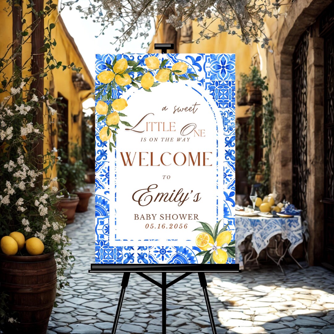 Lemon Welcome Sign, Citrus Arch Baby Shower Party Decor, Gender Neutral ...