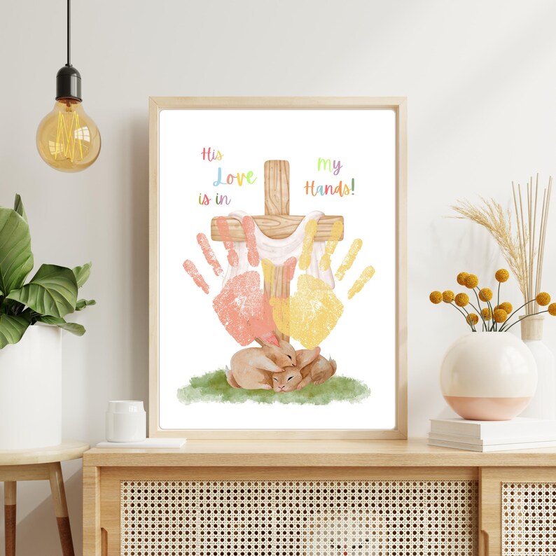 Easter Gift Cross Handprint Footprint Craft Art Kids Activity DIY ...