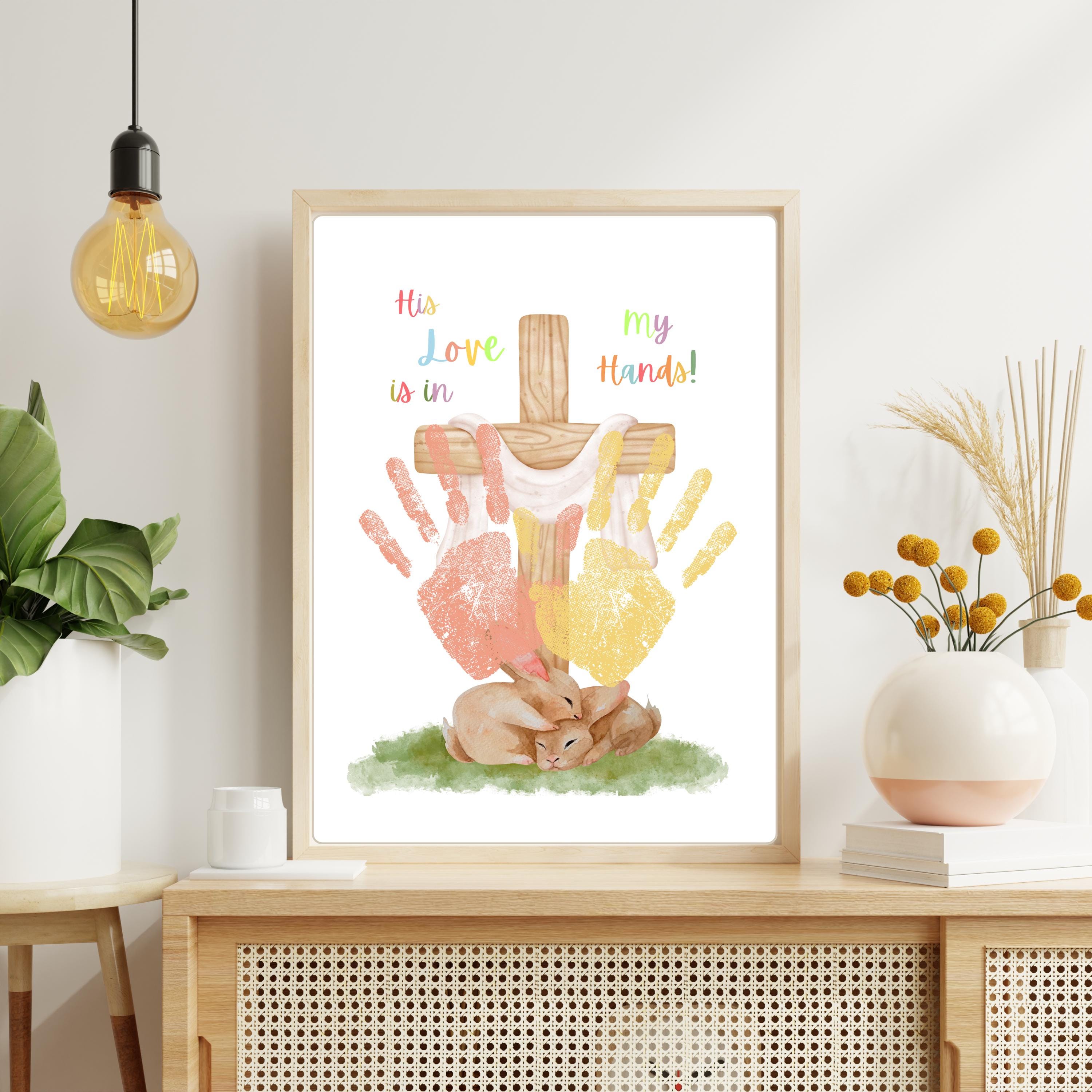 Easter Gift Cross Handprint Footprint Craft Art Kids Activity DIY ...