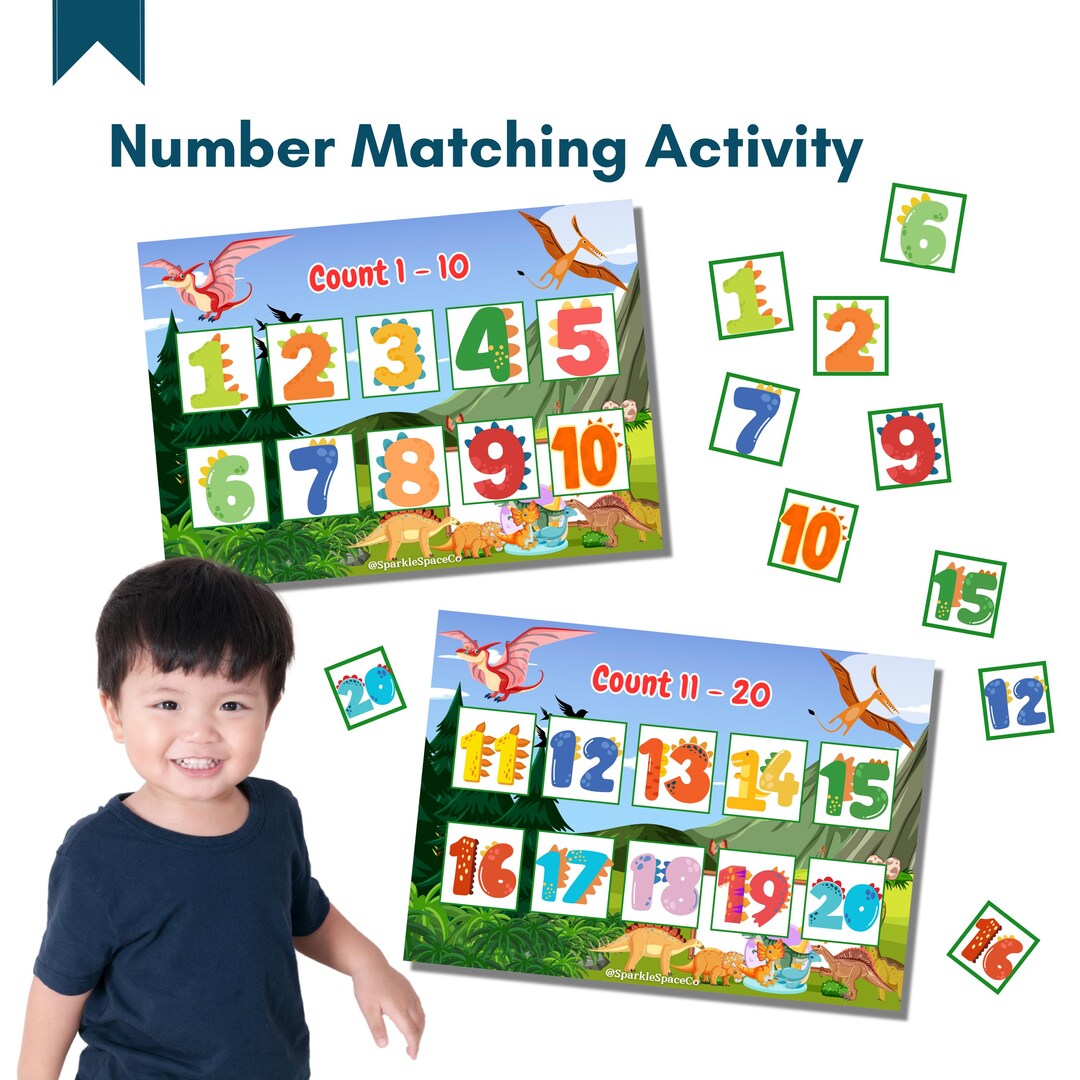 Montessori Number Match Toddlers Counting Activity Practice 1 to 20 ...