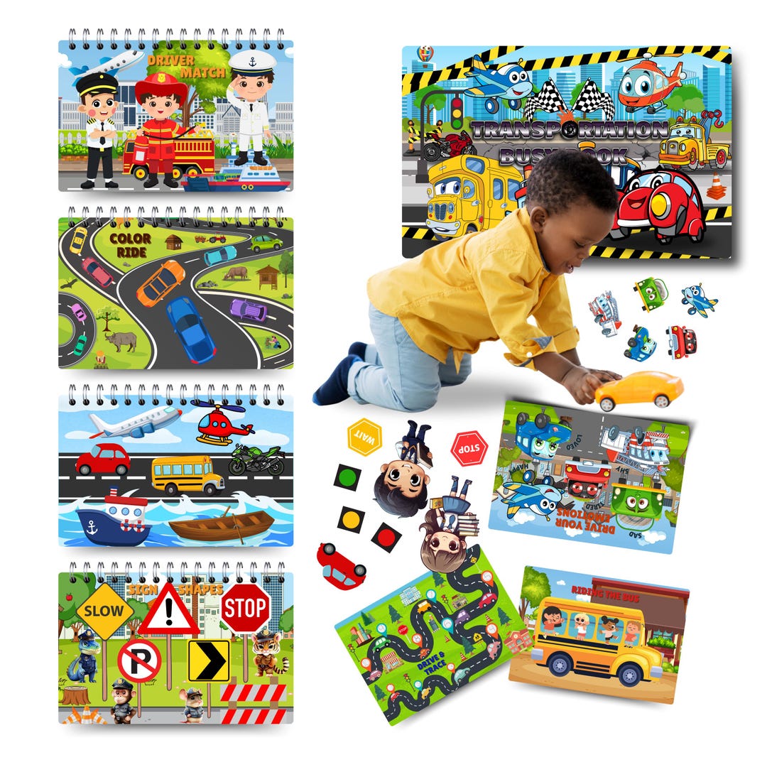 Transportation Busy Book Toddler Printable Activity Worksheet Preschool ...
