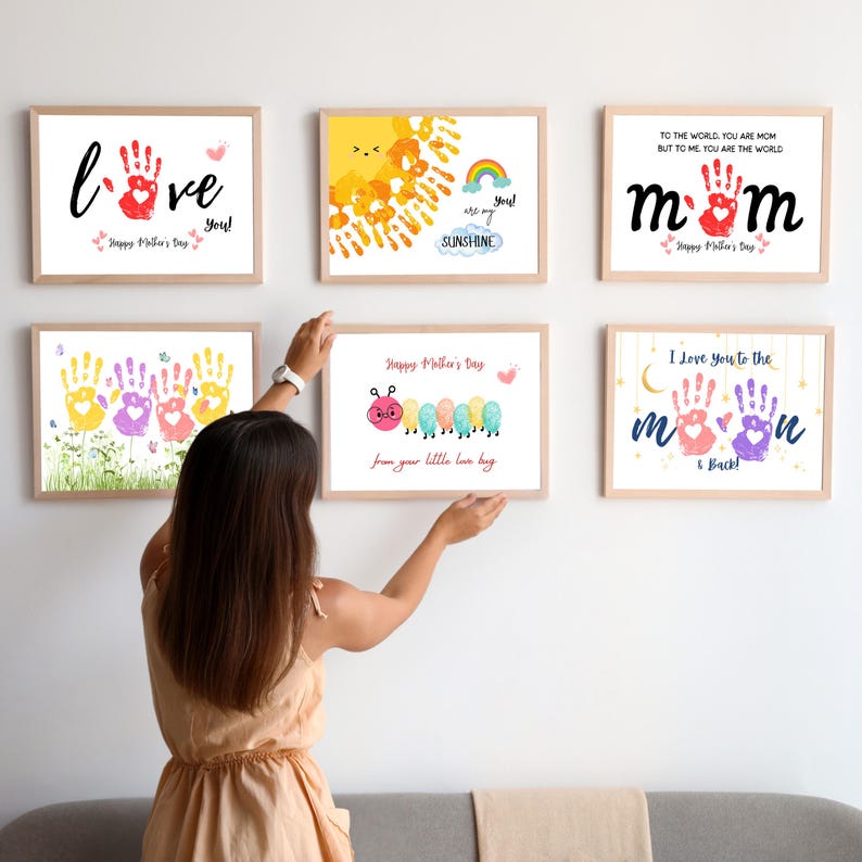 Mother's Day Handprint for Mommy Hand Art Activity DIY Mothers Day Gift ...