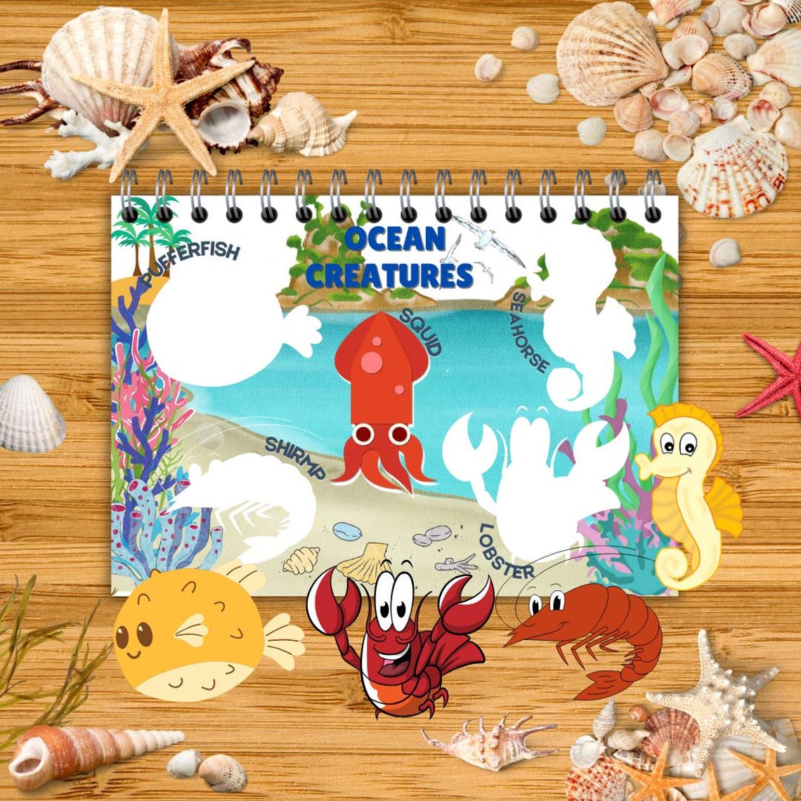 Ocean Sea Animals Busy Book for Toddlers Printable Learning Binder for ...