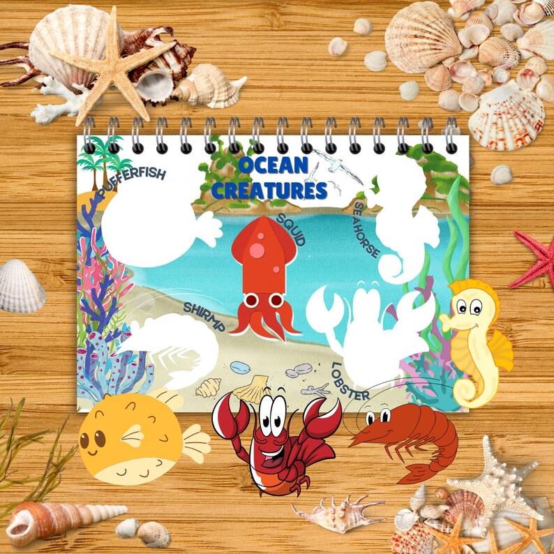 Ocean Sea Animals Busy Book for Toddlers Printable Learning Binder for ...
