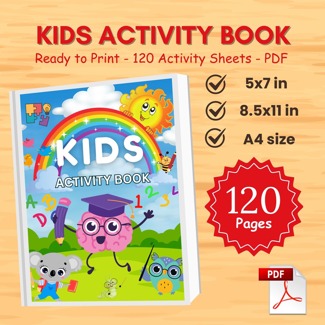 Kids Learning Activity Book Printable Preschool Tracing Workbook ...