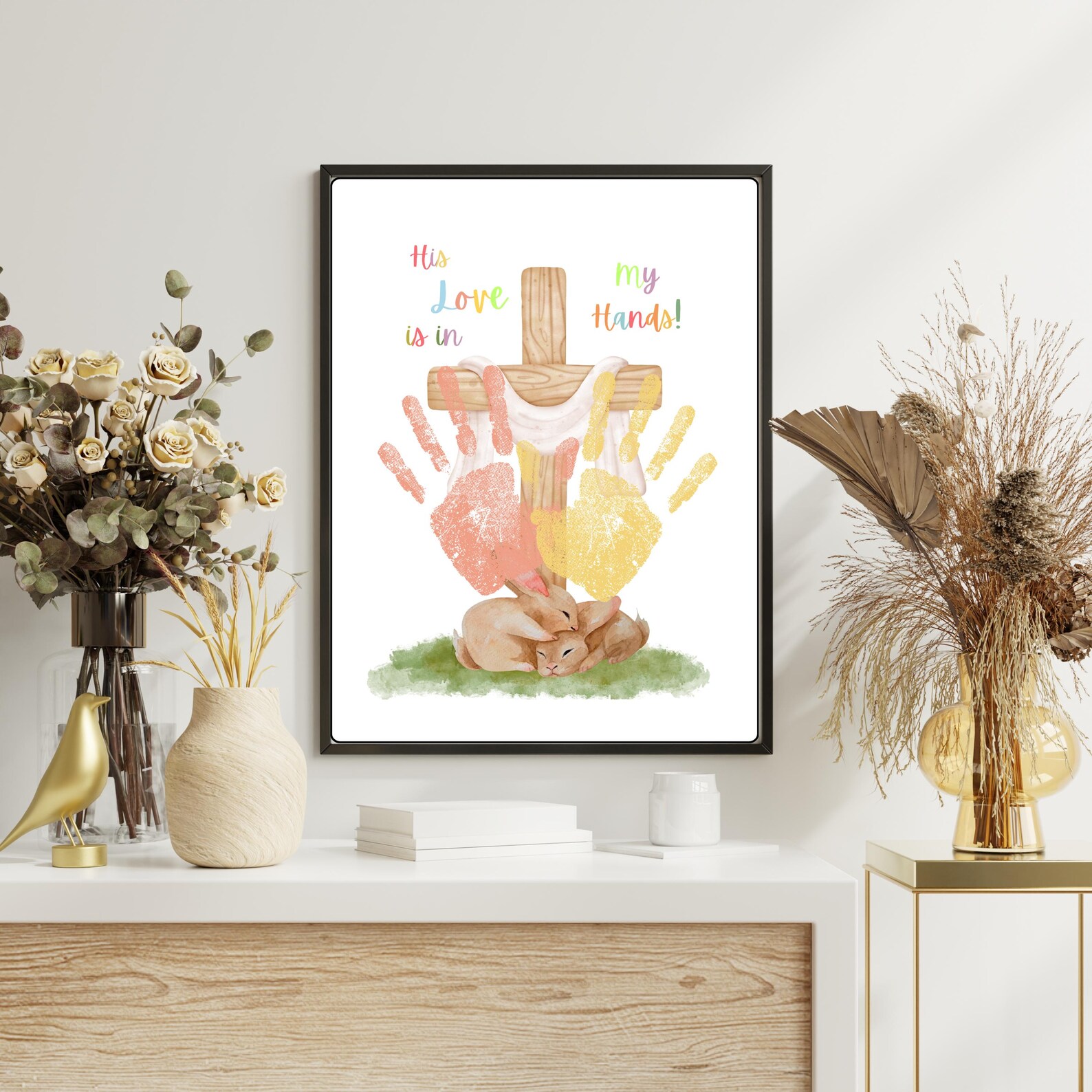 Easter Gift Cross Handprint Footprint Craft Art Kids Activity DIY ...