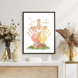 Easter Gift Cross Handprint Footprint Craft Art Kids Activity DIY ...