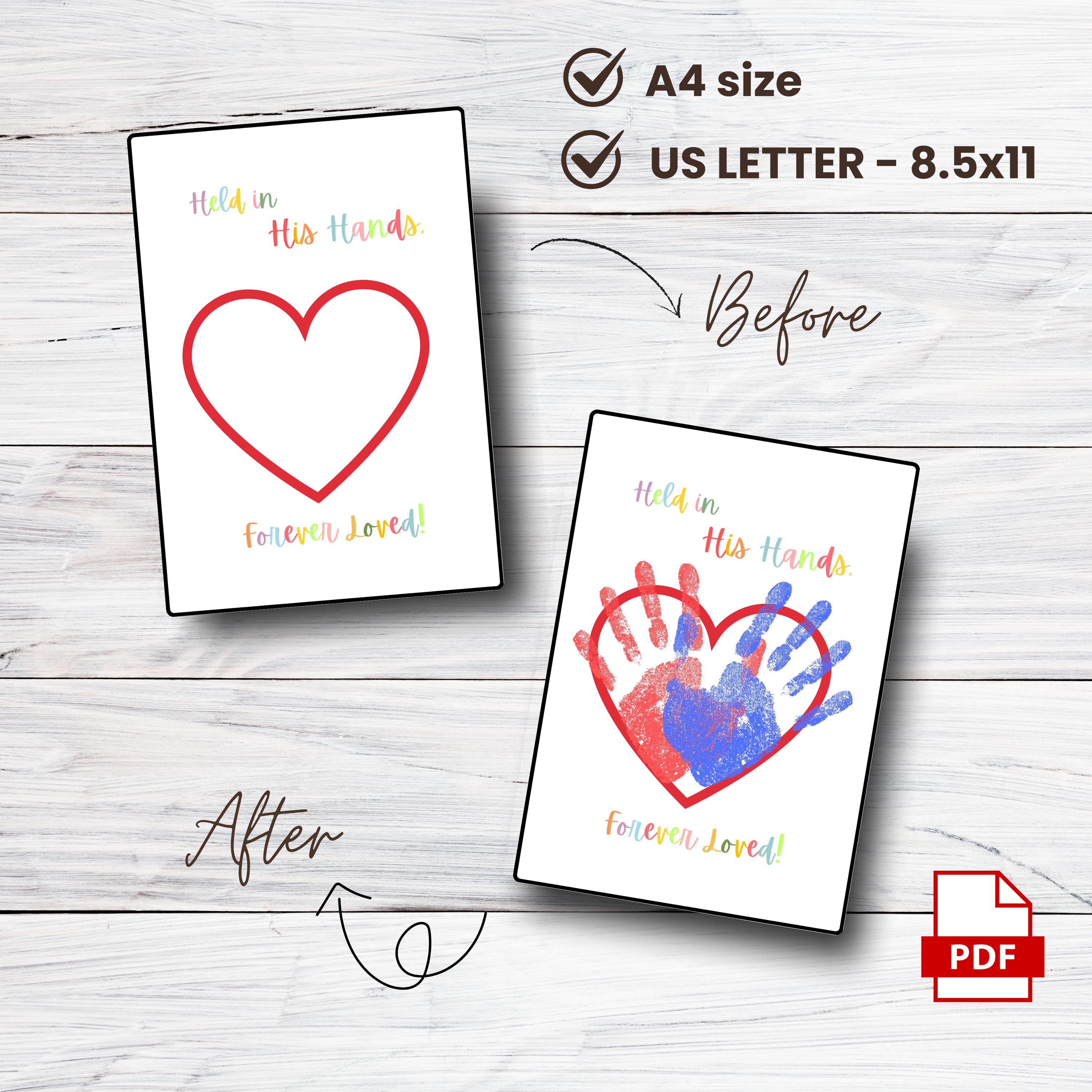 Easter Heart Printable Kid Handprint Footprint Keepsake Family Wall ...