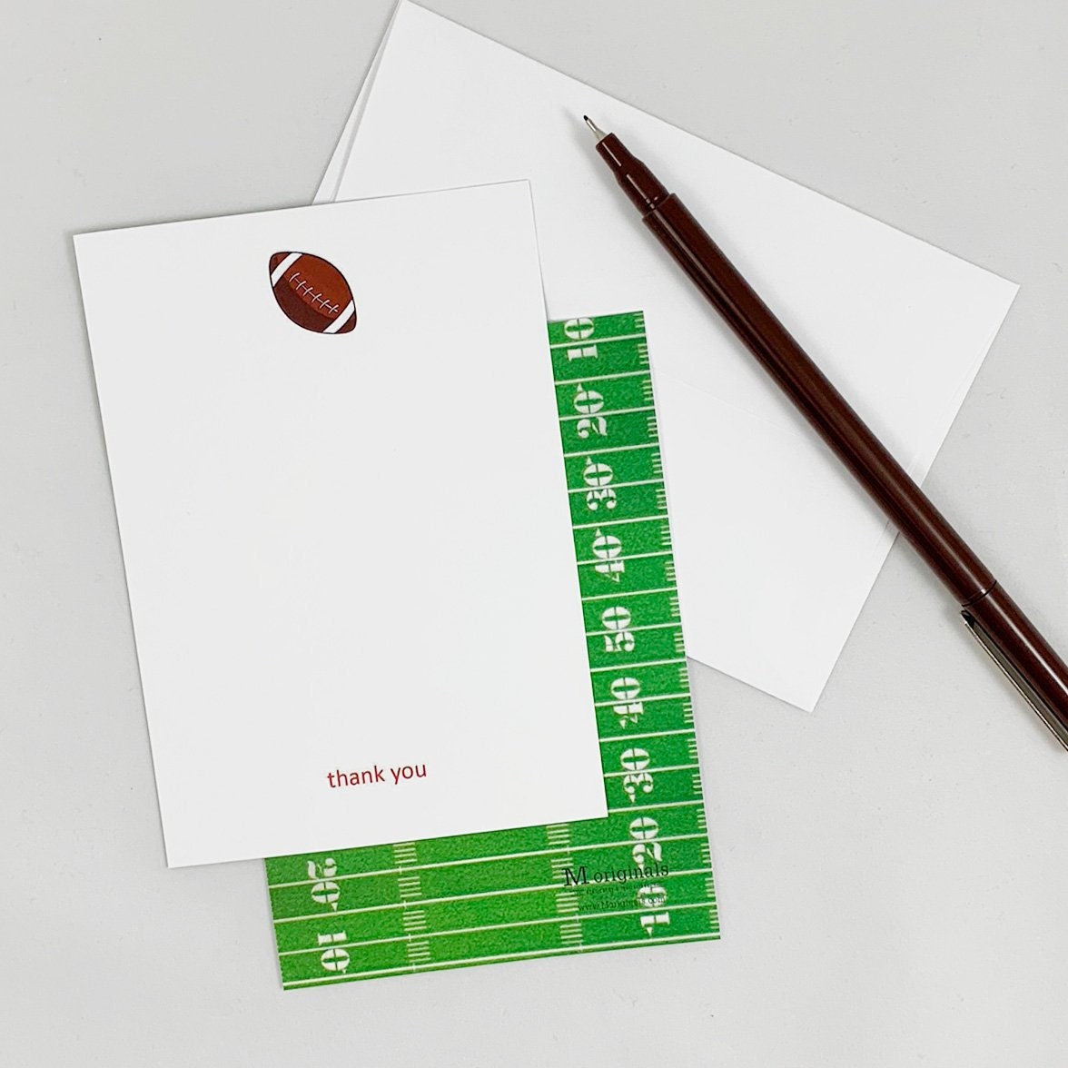 Personalized Note Card Set Set of 8 Football - Etsy