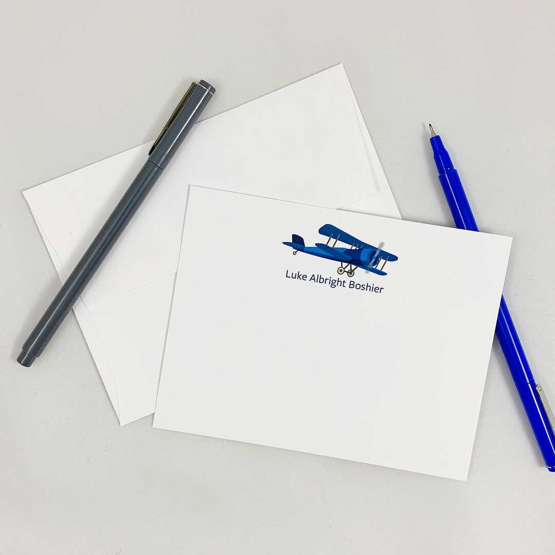 Personalized Notecards - Set of 8 - Airplane - Etsy