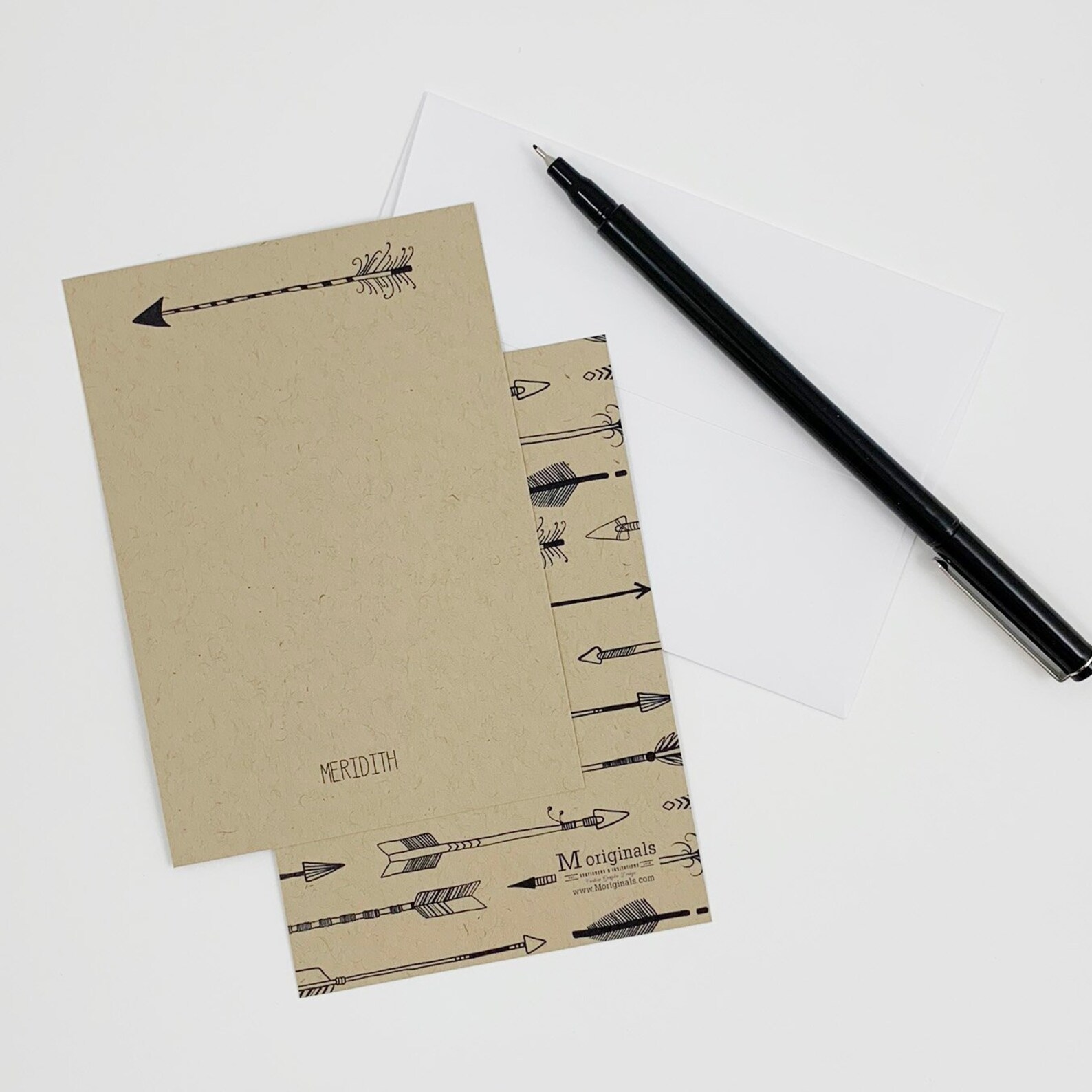 Personalized Note Card Set Set of 8 Arrow - Etsy