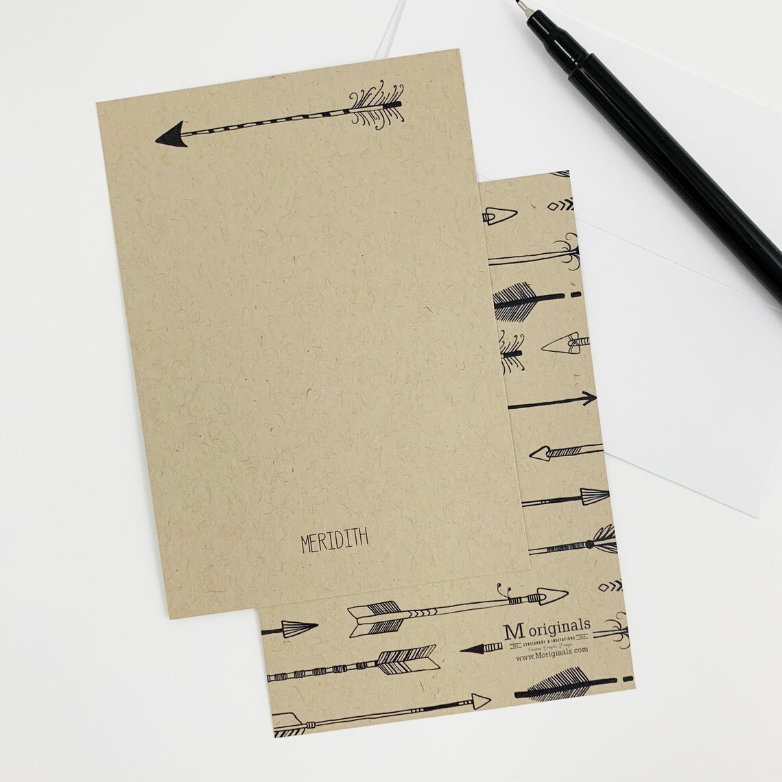 Personalized Note Card Set Set of 8 Arrow - Etsy