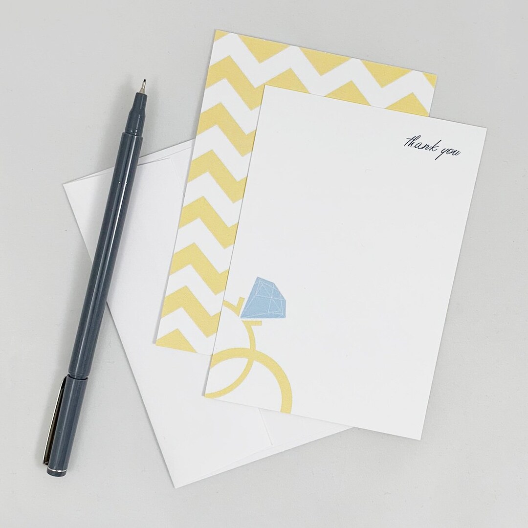 Personalized Notecards - Set of 8 - Wedding Rings - Etsy