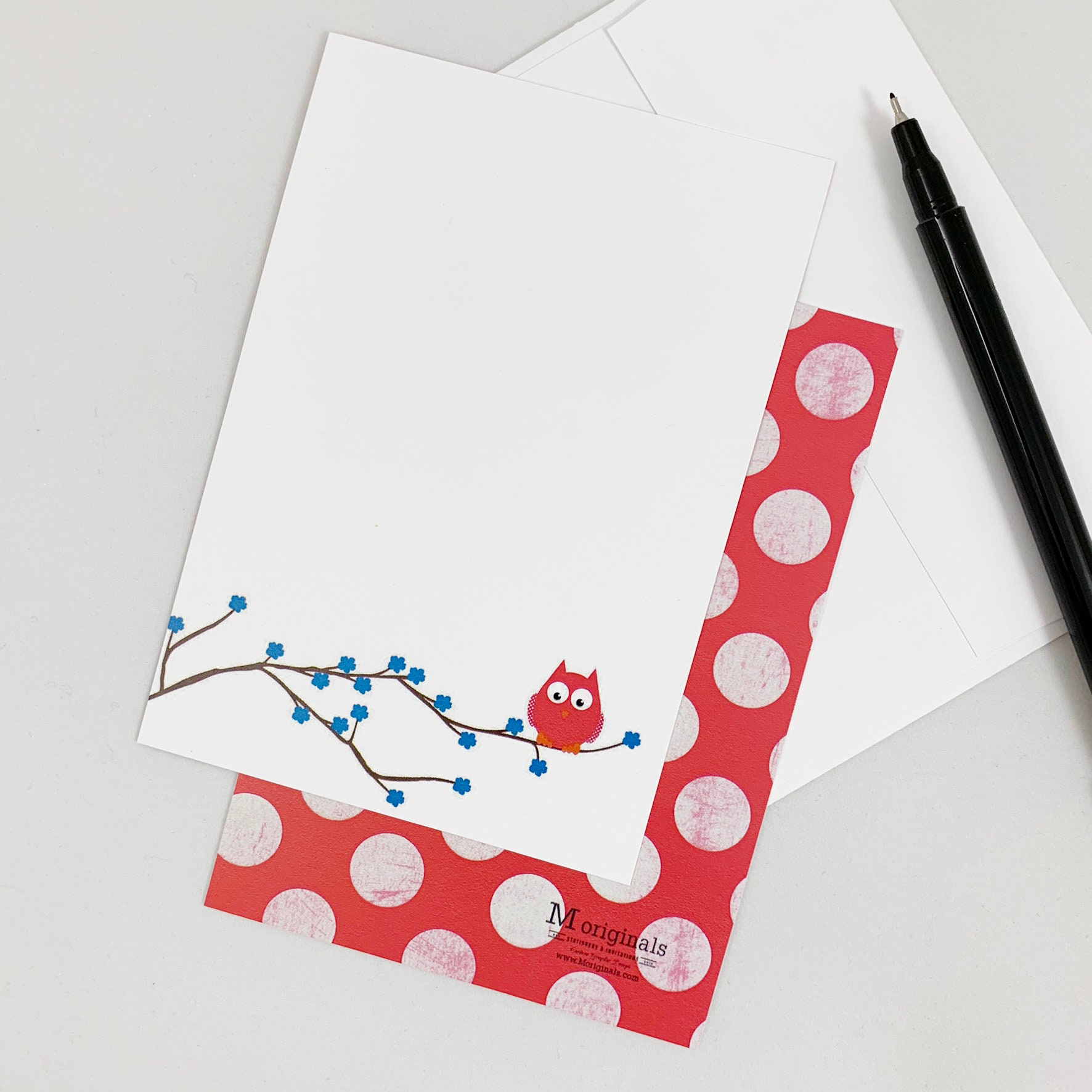 Personalized Owl Notecards Set of 8 Owl Print - Etsy