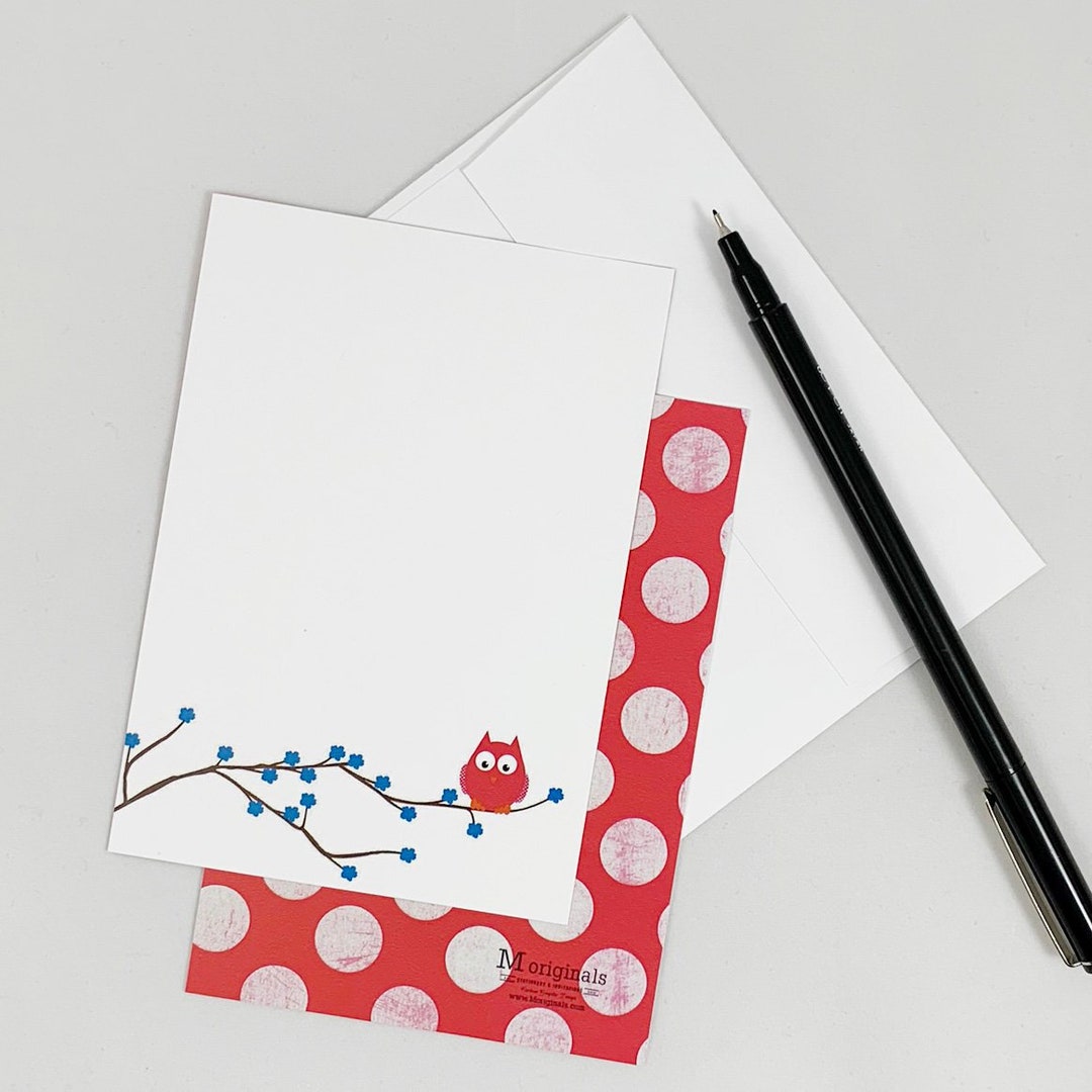 Personalized Owl Notecards Set of 8 Owl Print - Etsy