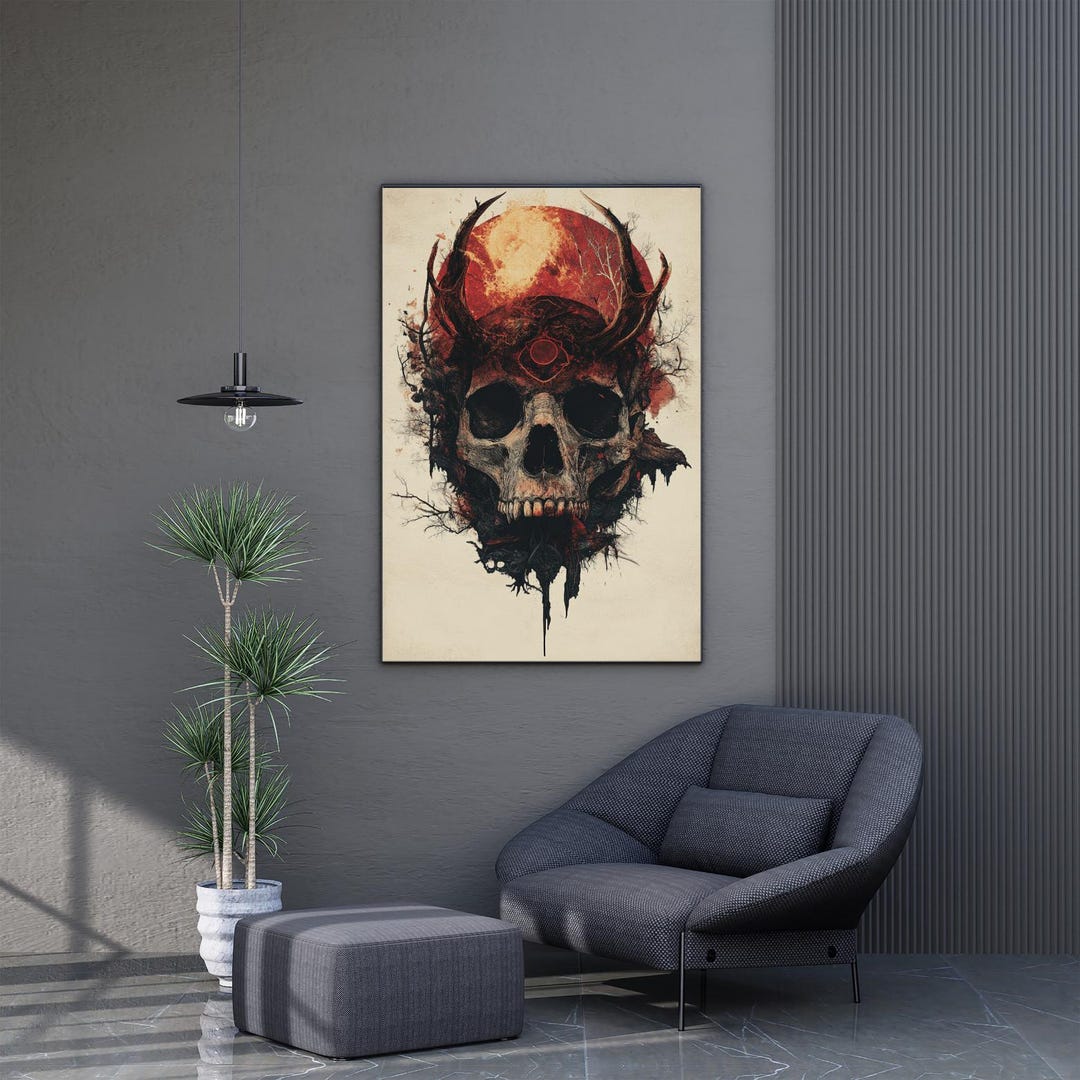 Silk Poster, Dark Eerie Macabre Haunting Infernal Wall Art, Indoor ...