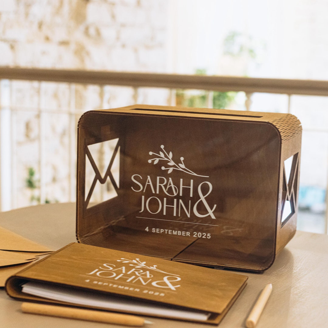 Personalized Wedding Gifts Card Box, Modern Envelope Box, Couple Piggy ...