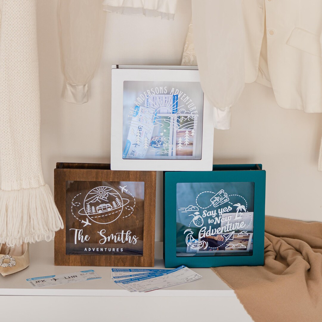 Custom Wooden Shadow Box – Unique Gift for Travel Lovers, Personalized ...