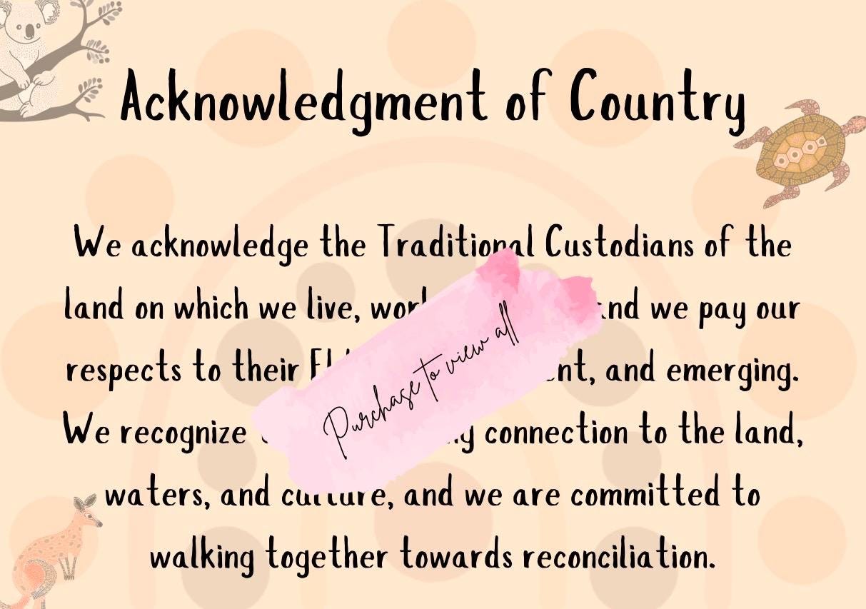 Acknowledgment of Country Poster - Etsy