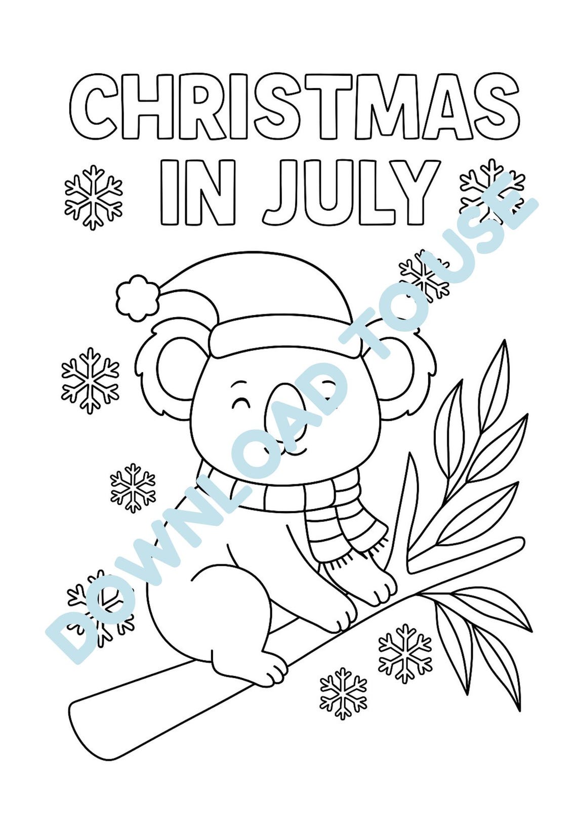 Aussie Christmas in July Colouring Pages | Printable Winter Holiday ...