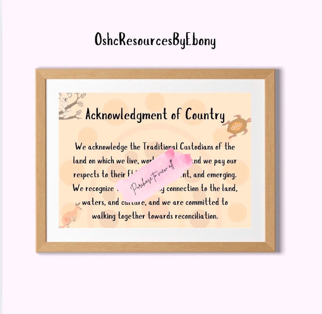 Acknowledgment of Country Poster - Etsy