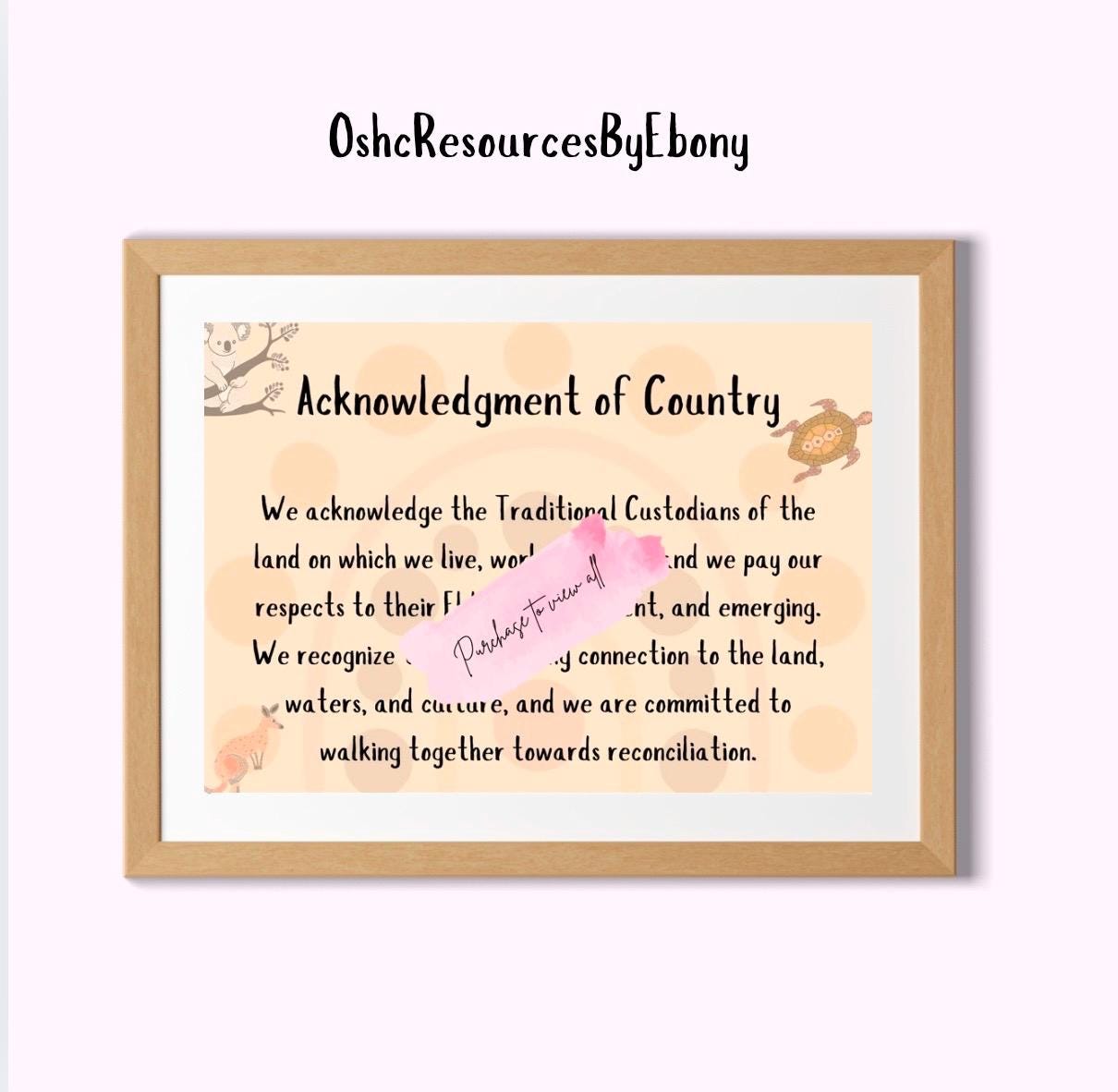 Acknowledgment of Country Poster - Etsy
