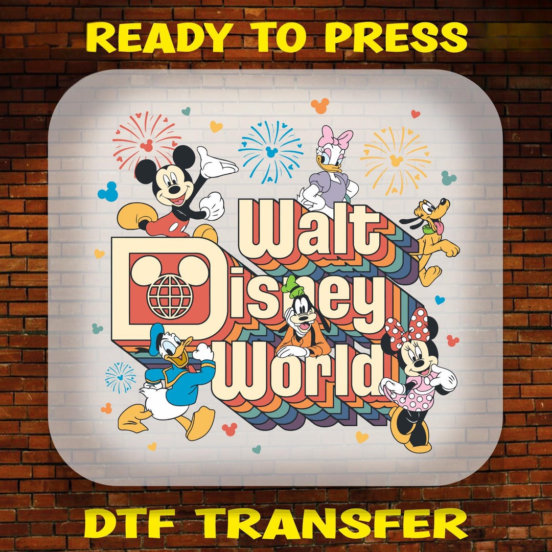 Walt Disney World DTF Transfer, Mickey and Minnie Ready to Press ...