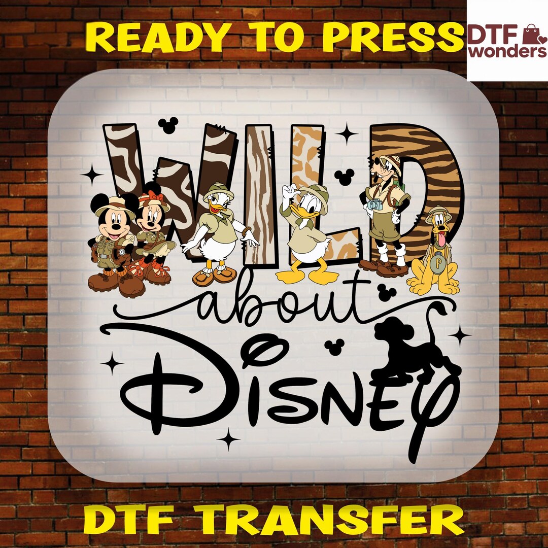 Disney Animal Kingdom DTF Transfers, Mickey Minnie Safari Ready to ...