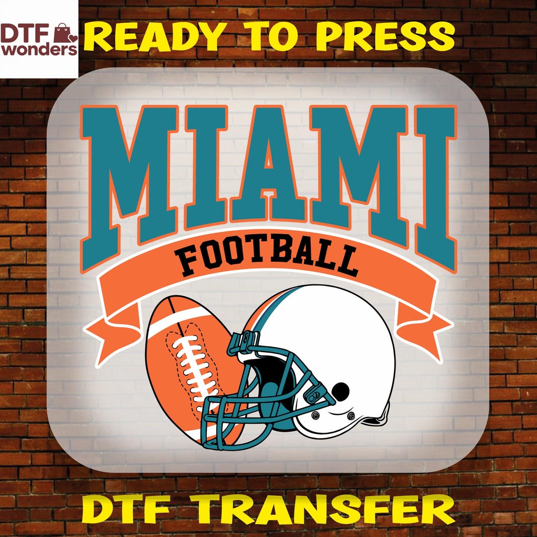 Miami Football DTF Transfers, Football Game Day Ready to Press, Bulk ...