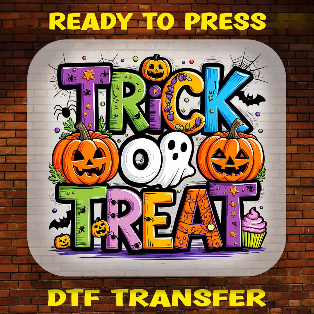 Halloween Ghost DTF Transfer: Trick or Treat Spooky Season Heat Press ...
