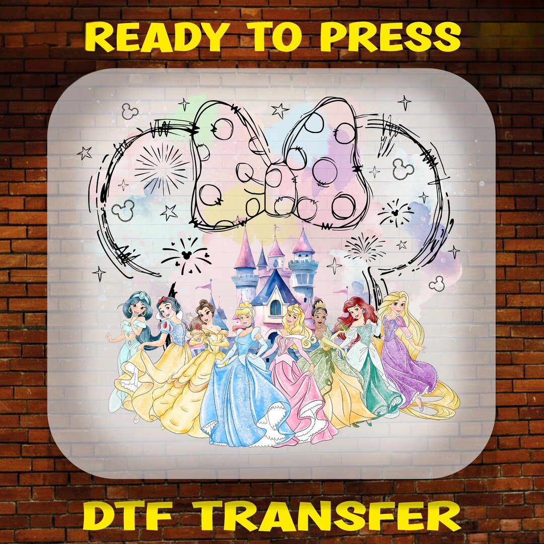 Disney Princess Characters DTF Transfer, Vintage Princess Ready for ...