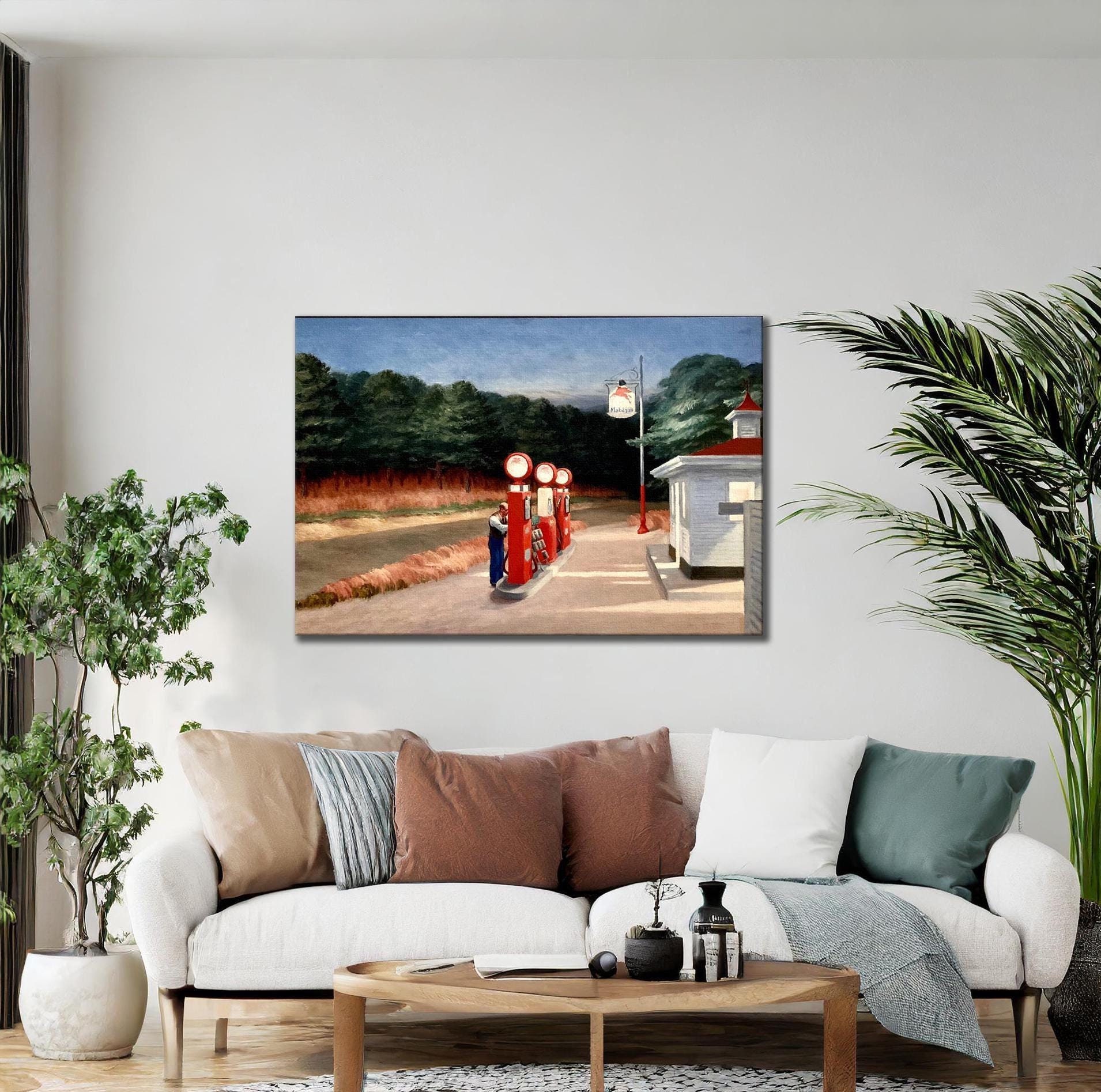 Edward Hopper 'gas' 1940 Canvas Abstract Art Reproduction Print, Large ...