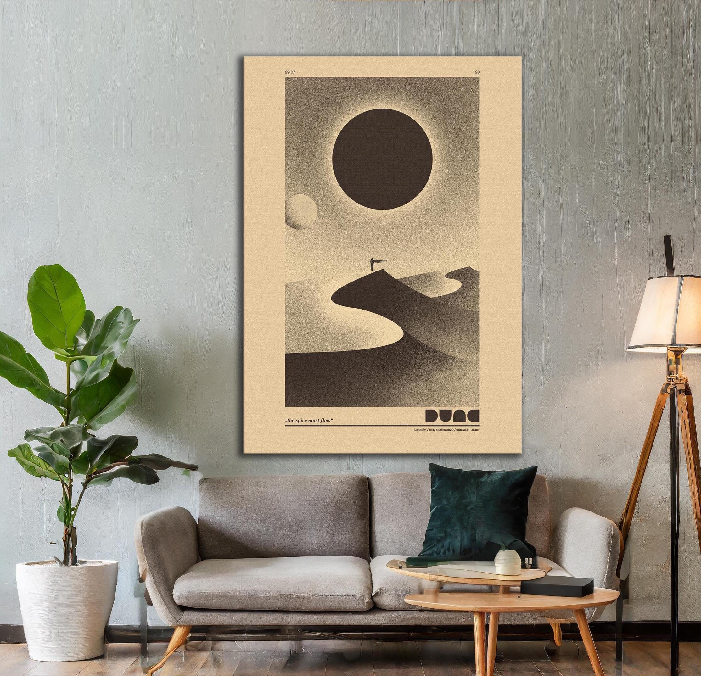 Dune Movie Poster: 2021 Canvas Wall Art Arrakis Desert, Sandworms ...