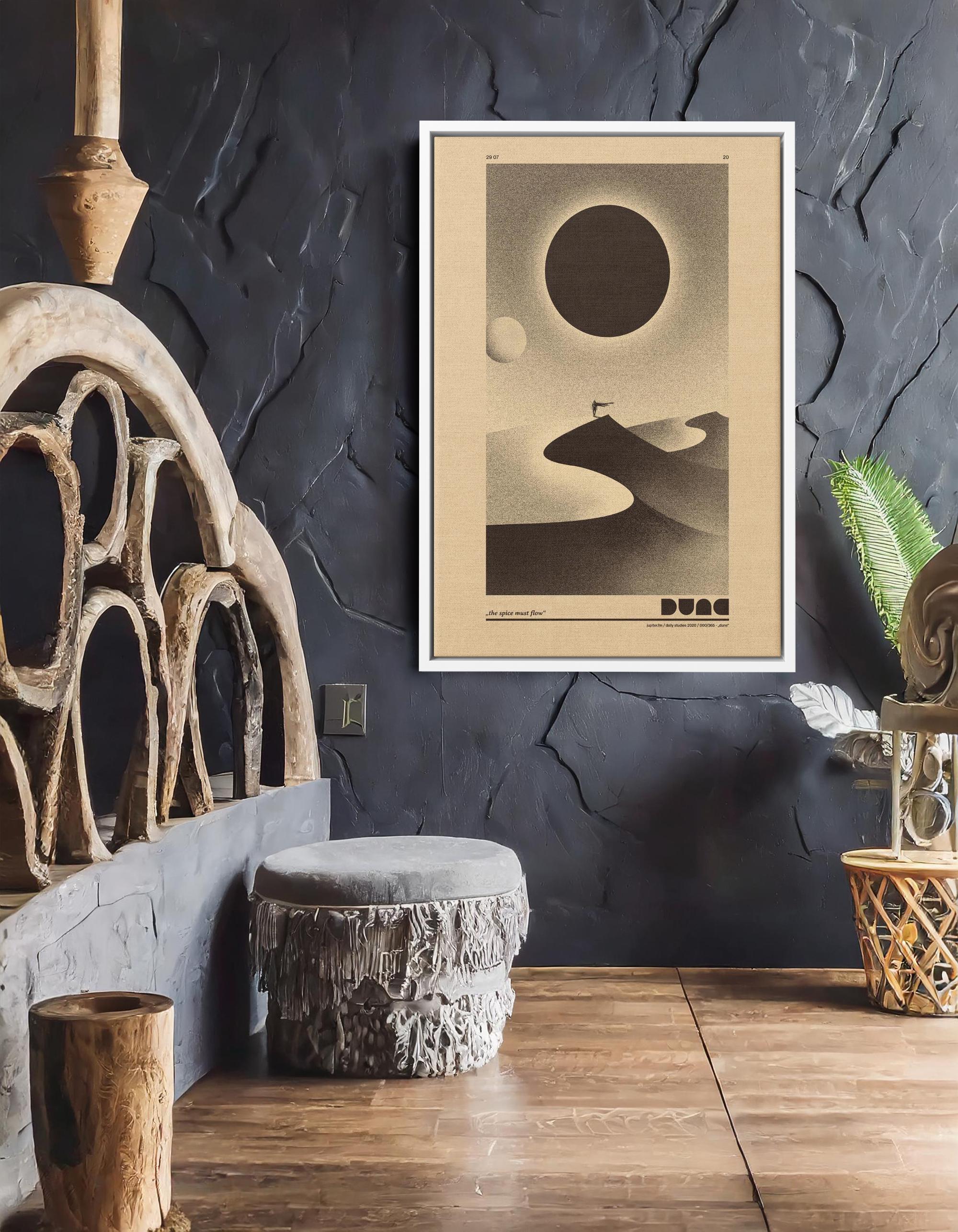 Dune Movie Poster: 2021 Canvas Wall Art Arrakis Desert, Sandworms ...