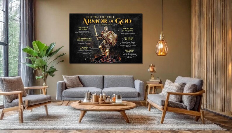 Full Armor of God Canvas Wall Art Inspirational Christian Home Décor ...