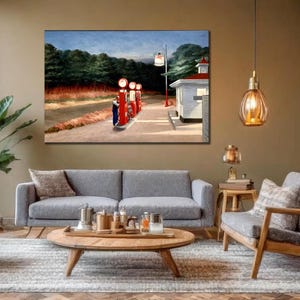 Edward Hopper 'gas' 1940 Canvas Abstract Art Reproduction Print, Large ...