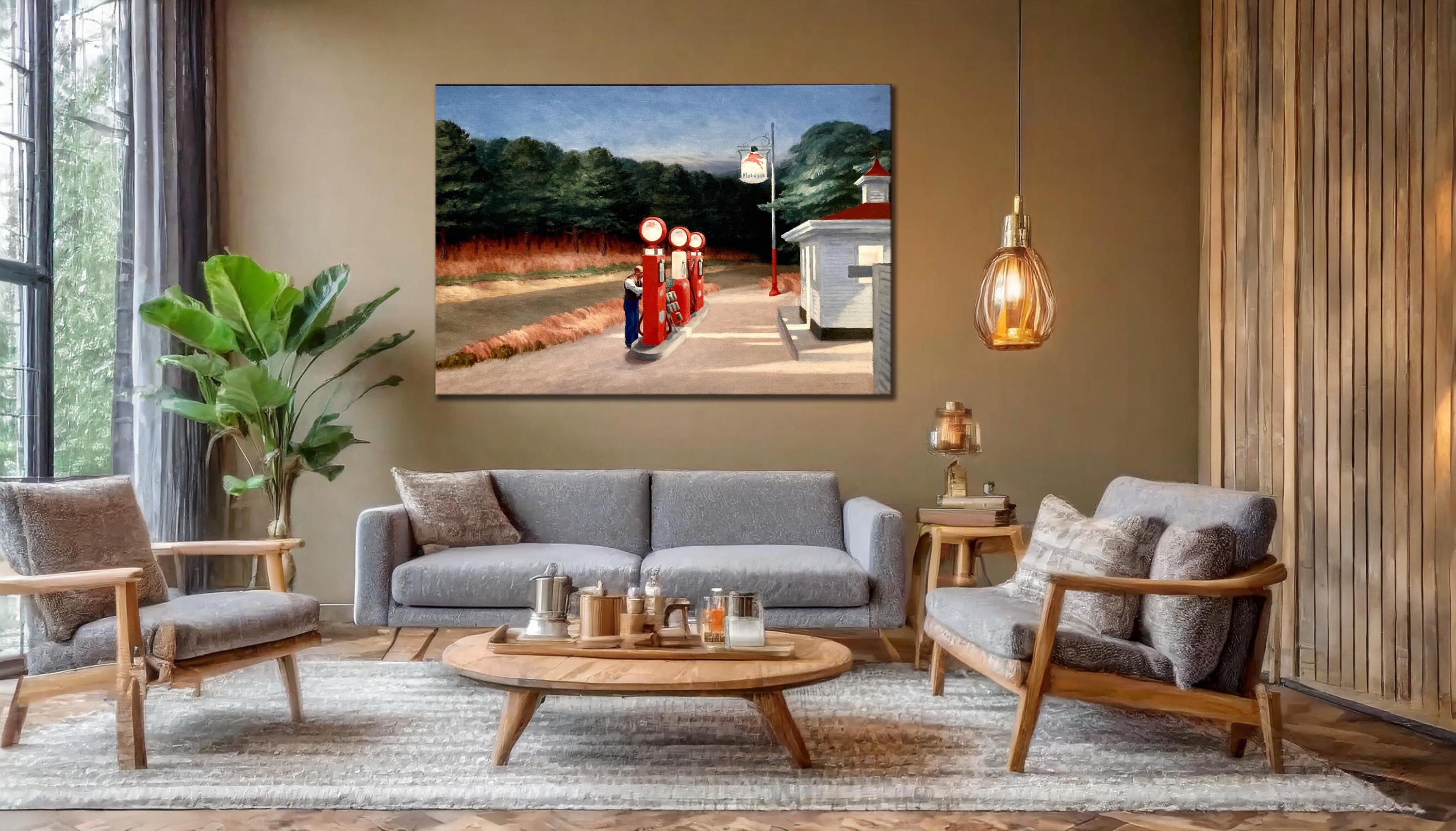 Edward Hopper 'gas' 1940 Canvas Abstract Art Reproduction Print, Large ...
