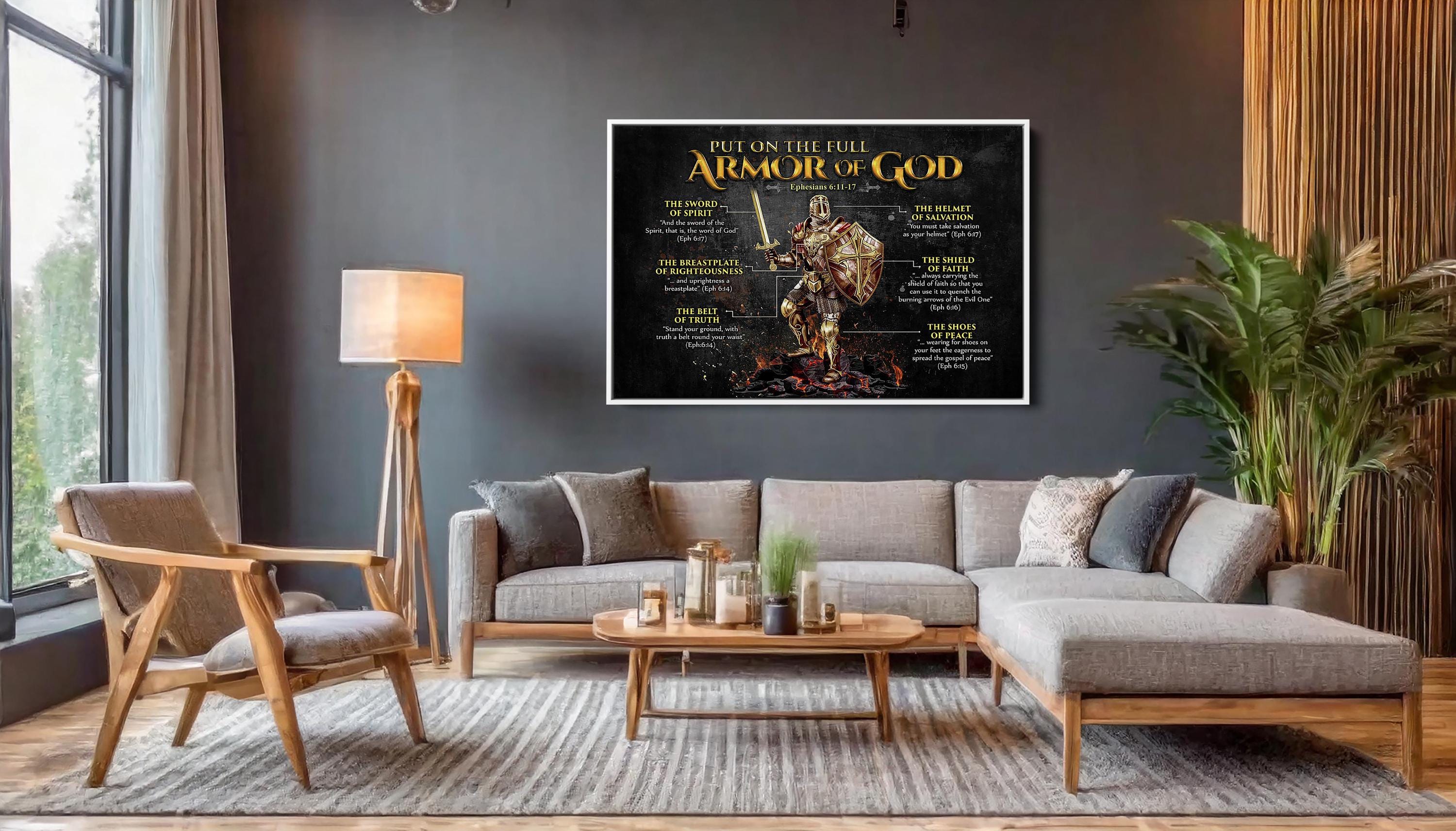Full Armor of God Canvas Wall Art Inspirational Christian Home Décor ...
