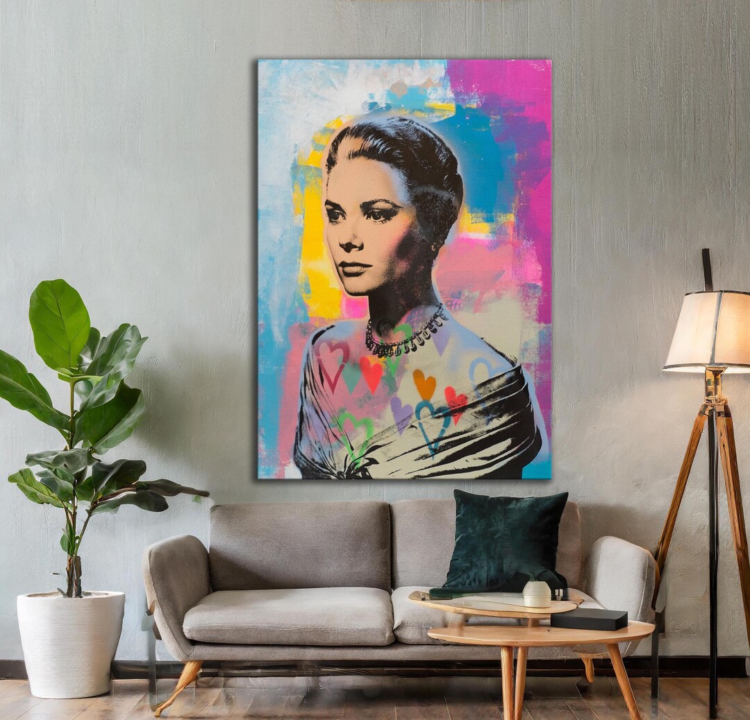 Grace Kelly Grace of Monaco Painting Pop Art Canvas, Elegant & Timeless ...