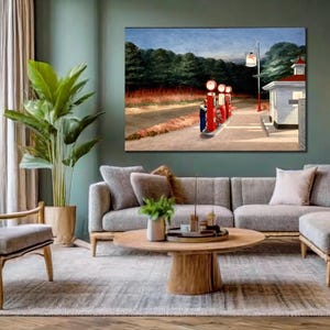 Edward Hopper 'gas' 1940 Canvas Abstract Art Reproduction Print, Large ...