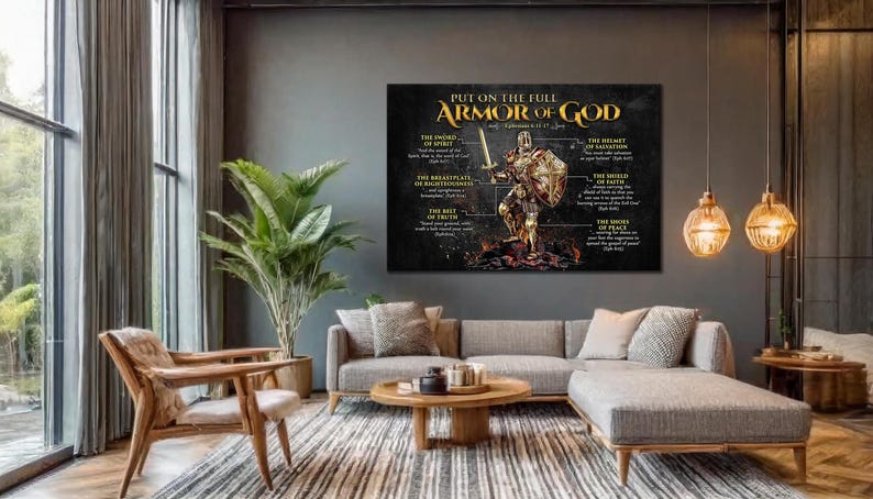 Full Armor of God Canvas Wall Art Inspirational Christian Home Décor ...