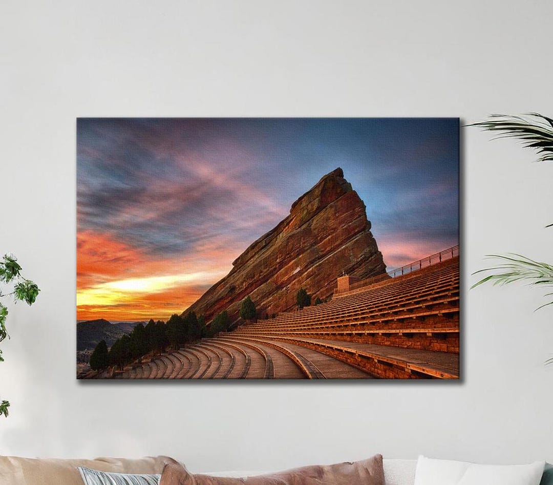 Colorado's Iconic Red Rocks Amphitheater Canvas Wall Art: Sunrise ...