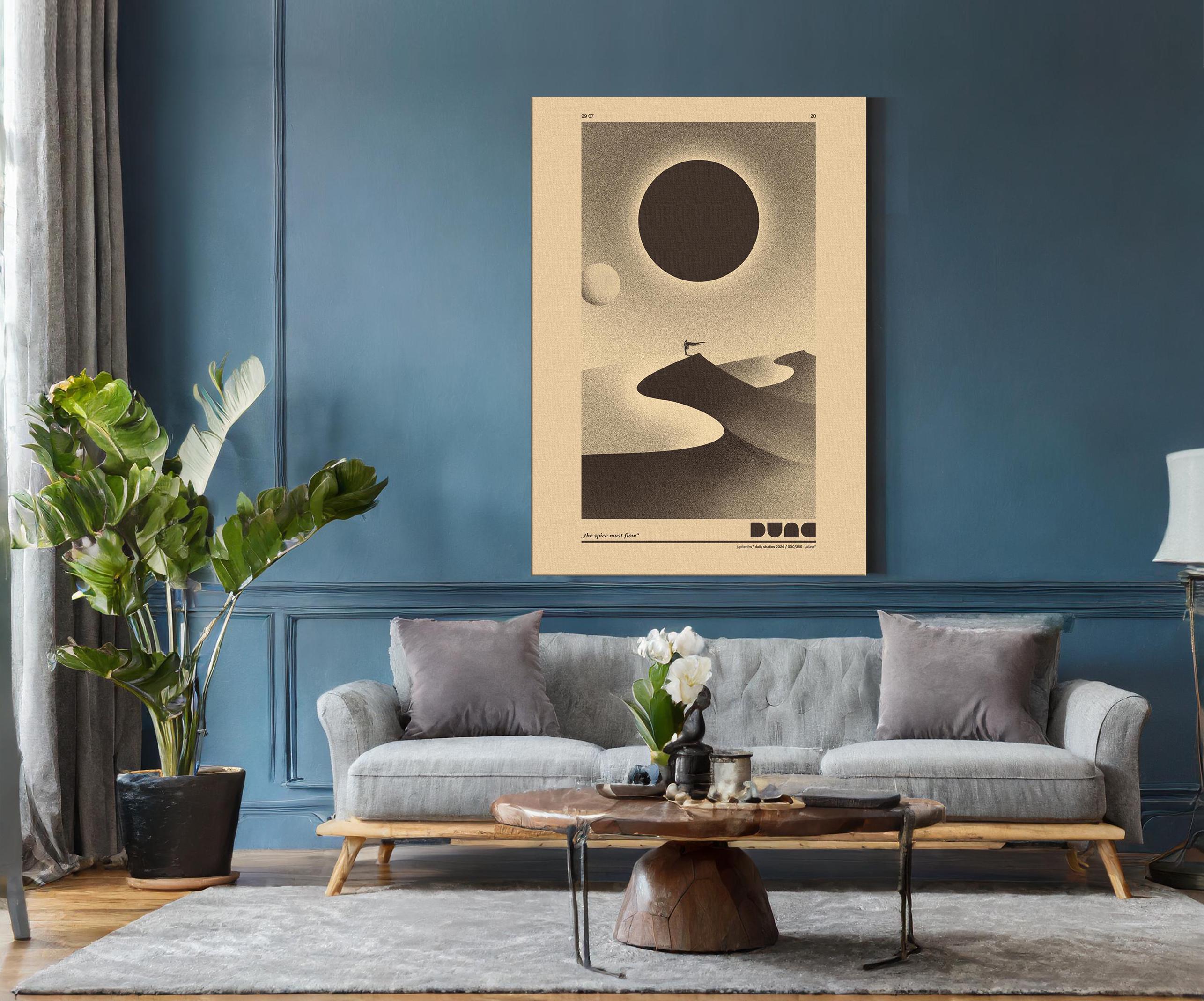Dune Movie Poster: 2021 Canvas Wall Art Arrakis Desert, Sandworms ...