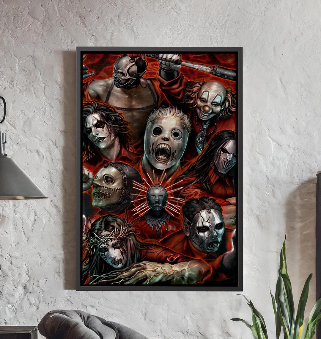 Slipknot Hand-drawn Canvas Wall Art Minimalistic Decor for Apartments ...