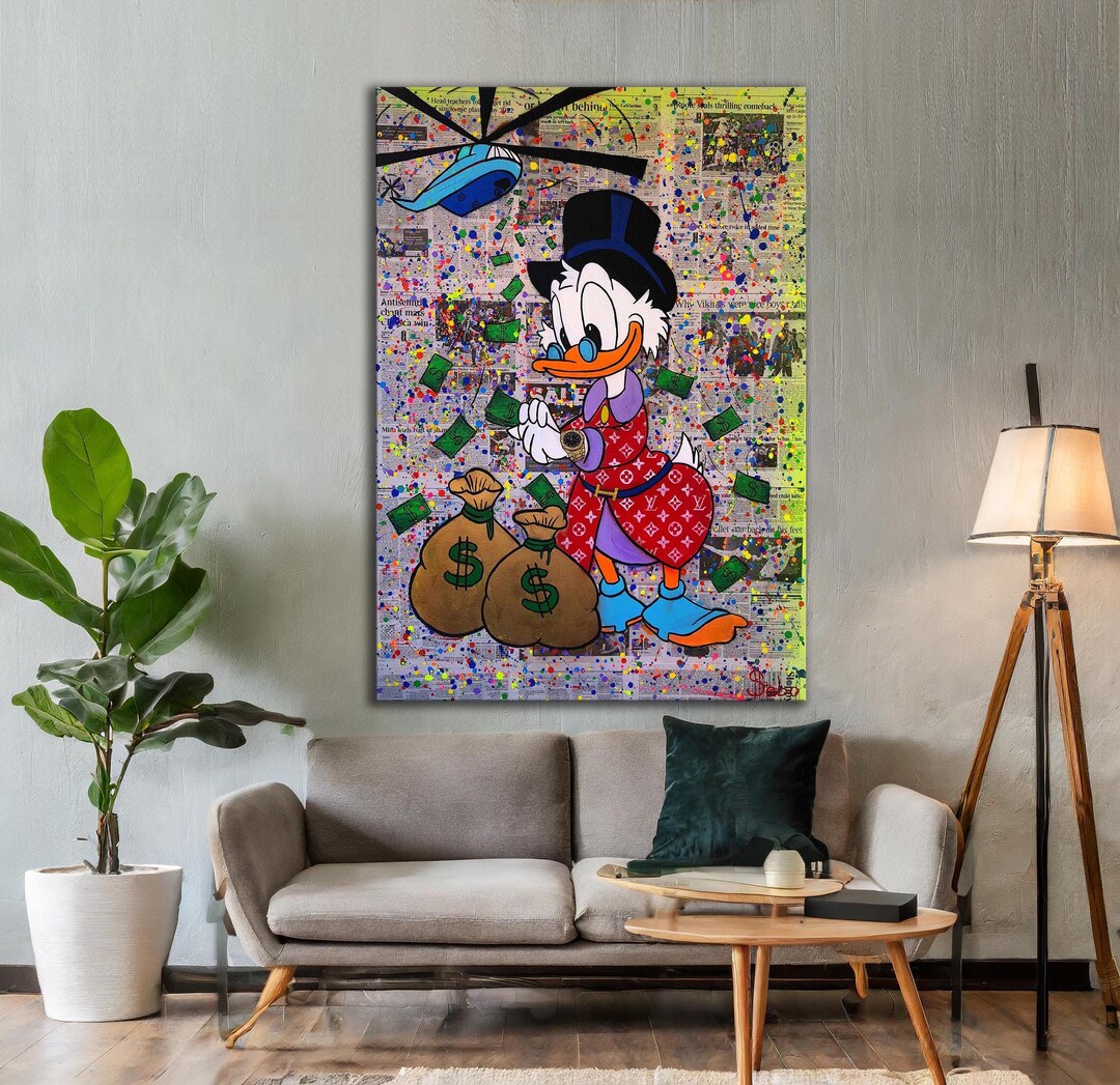 Scrooge Mcduck Inspired Canvas Wall Art, Scrooge Mcduck Poster - Etsy