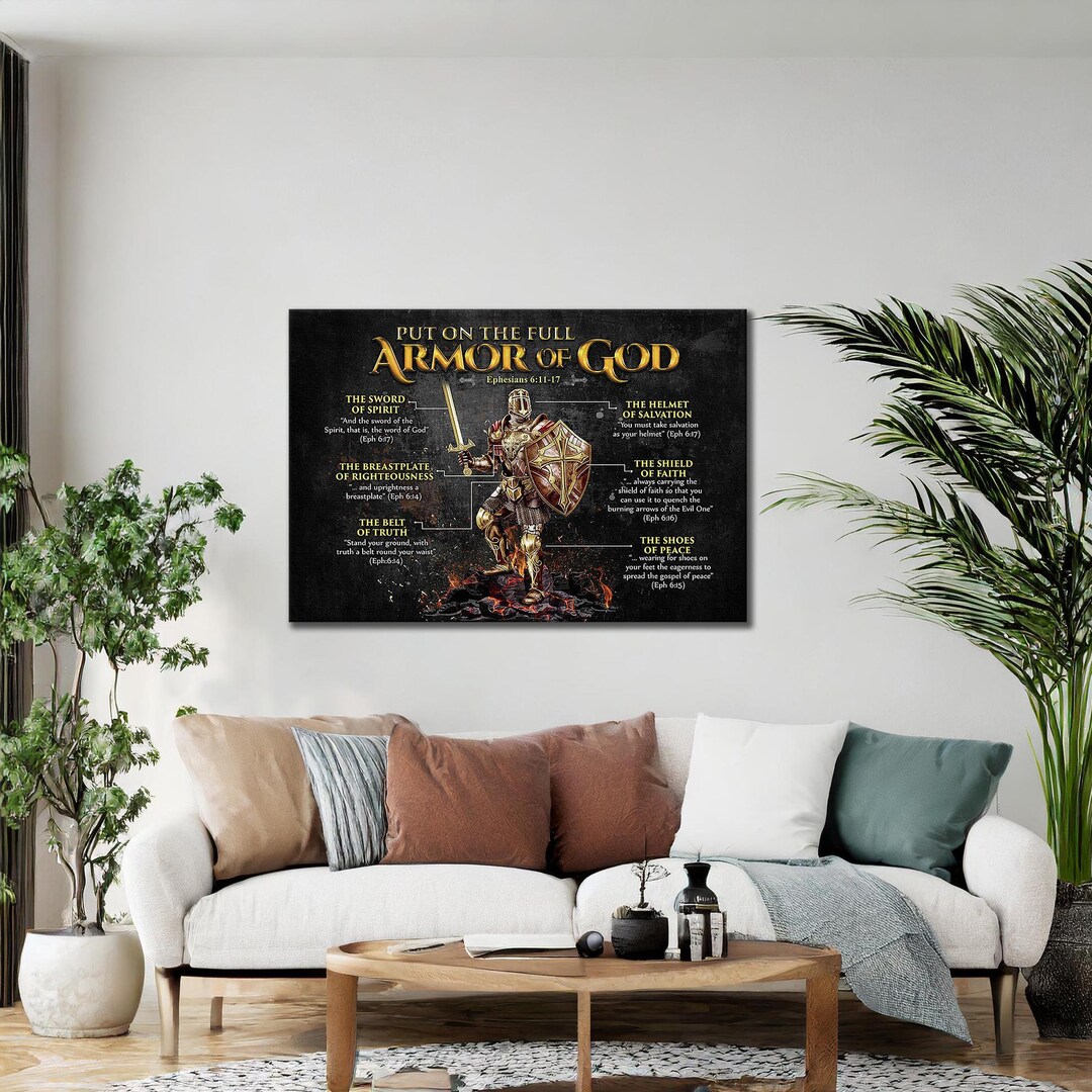 Full Armor of God Canvas Wall Art Inspirational Christian Home Décor ...