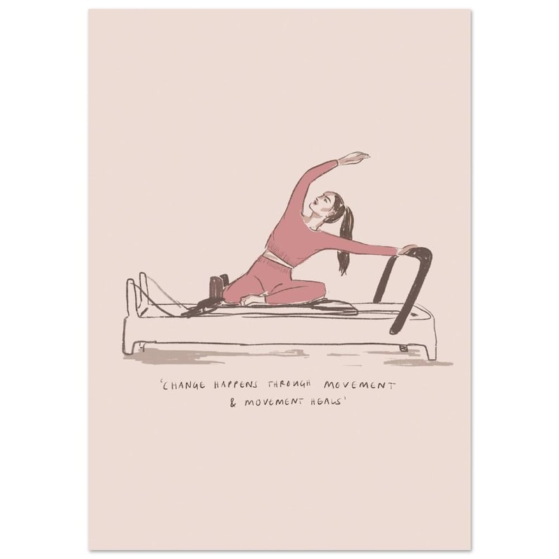 Reformer Pilates Poster Wall Art, Movement Heals - Etsy