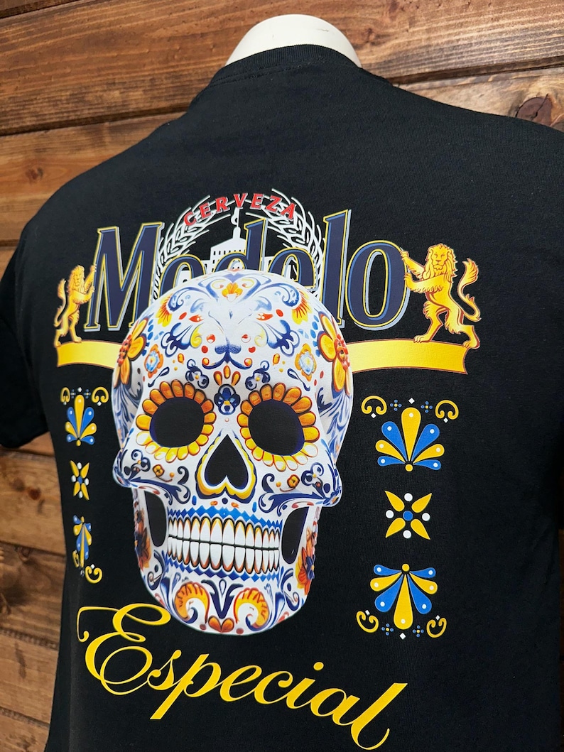 Modelo Beer Shirt: Skull Dia De Muertos Custom Tee - Etsy