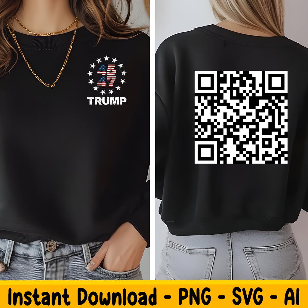 2 Design QR President Trump Dance Code Png Svg AI, 45/47 Trump Dancing ...