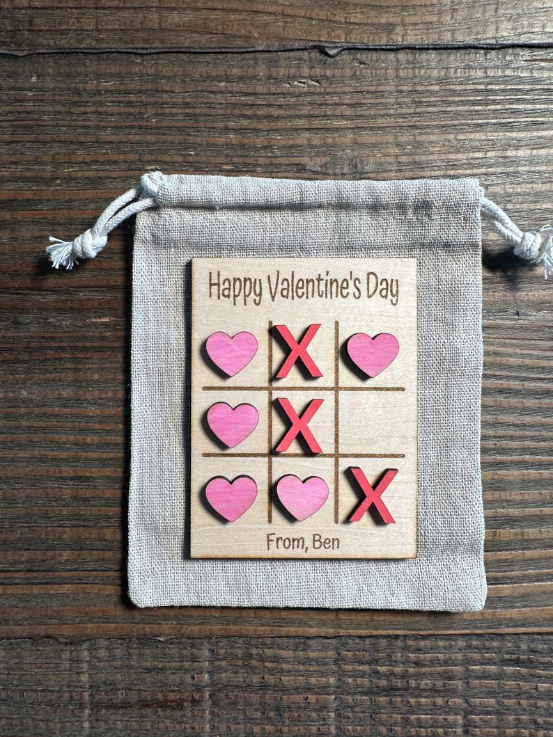 Personalized Valentine's Day Tic Tac Toe, Class Valentine Gift - Etsy ...